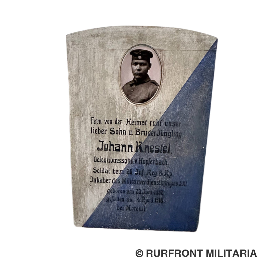 German WW1 commemorative plaque with photo – Rurfront Militaria