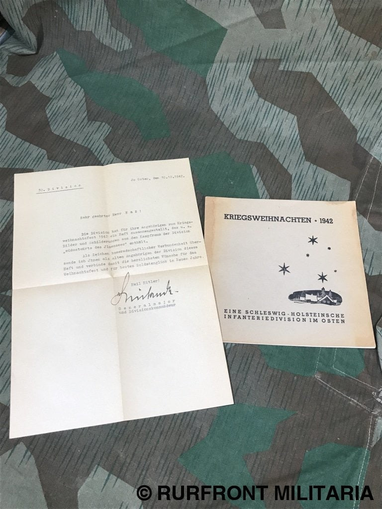 Booklet 30. Infantry Division Kriegsweihnachten 1942 – Rurfront Militaria